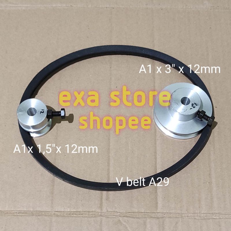 Jual Paket pulley 3 inch dan 1.5 inch as 12 mm plus fanbelt A29 (jalur ...