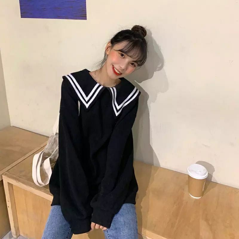 Jual F2sweater - Basic Sweater Pulma Top Wanita Switer Oblong Kerah ...