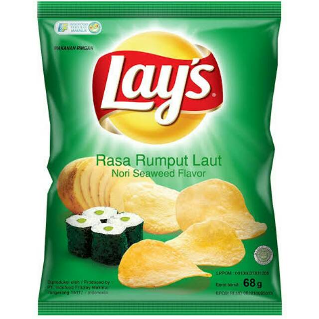 Jual LAYS RUMPUT LAUT 68 GRAM ISI 3 pcs/LAYS NORI SEAWEED 68 GRAM ...