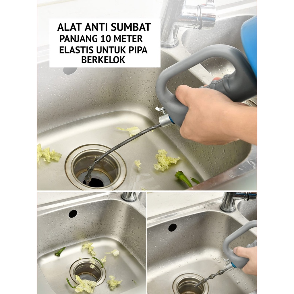 Jual Pipe Cleaner 10 Meter Manual Alat Untuk Mengatasi Pipa Saluran Air ...