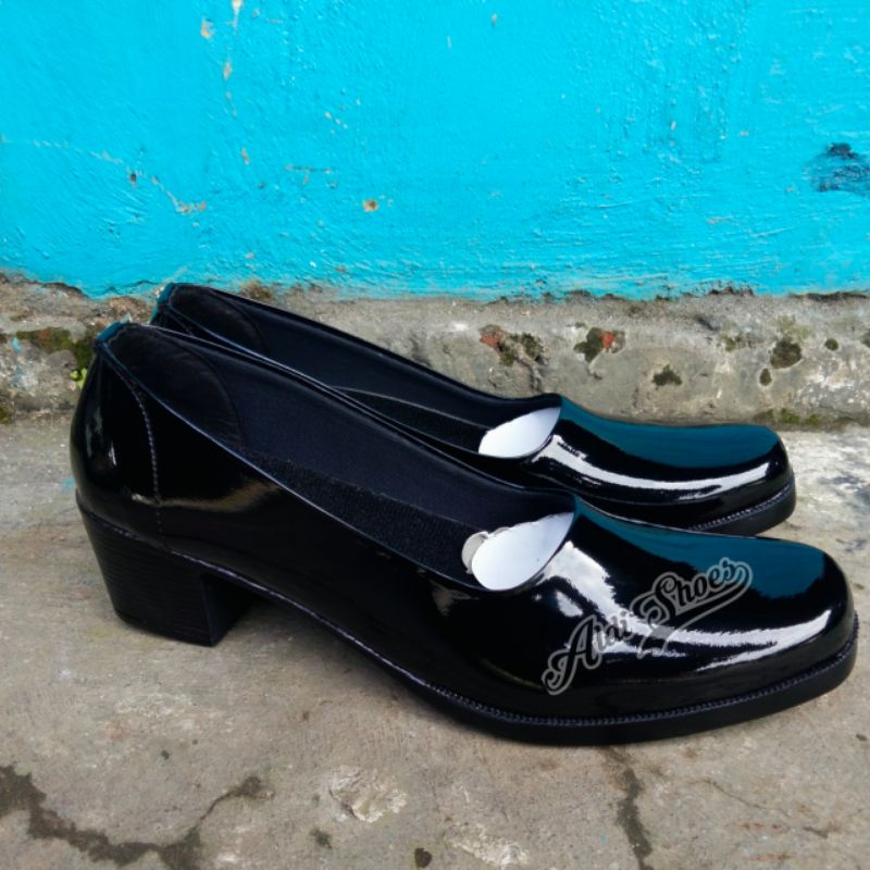 Jual SEPATU PDH POLWAN PDH KOWAD ERMAS HAK 5 CM HITAM PERSIT ...