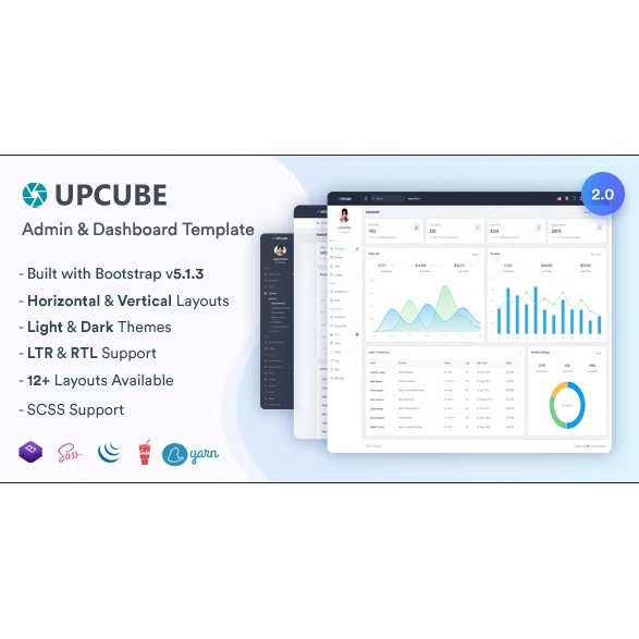 Jual Bootstrap 5 - Upcube v2.0 | Premium Admin Dashboard Template | Shopee Indonesia