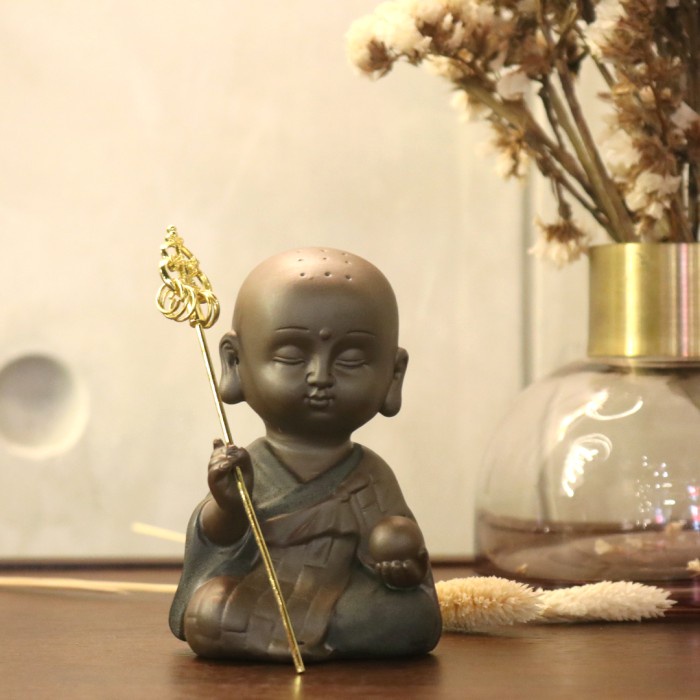 Jual Urbanloft Home Monk Statue Stick Sit Decoration | Shopee Indonesia
