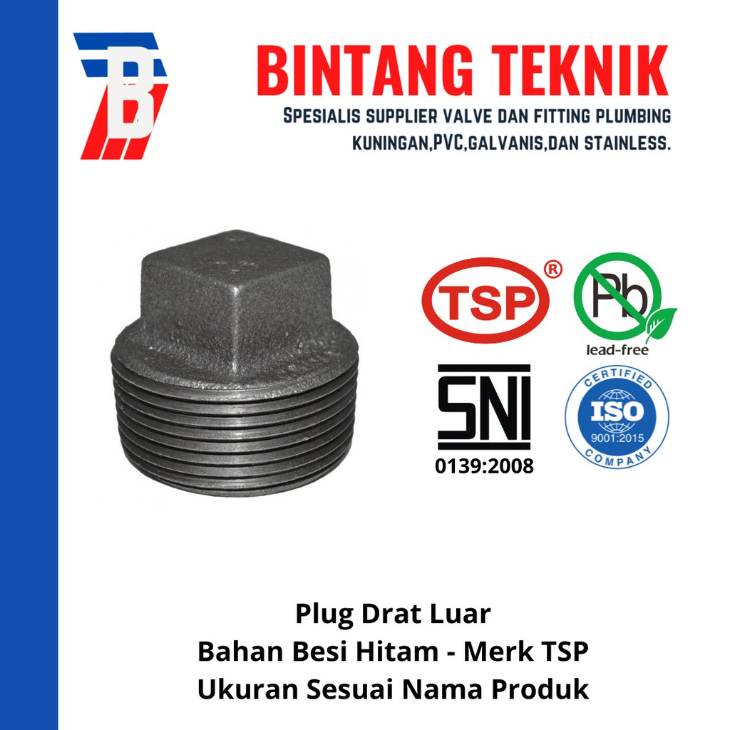 Jual Plug 1/2" inch Besi Hitam TSP | Shopee Indonesia