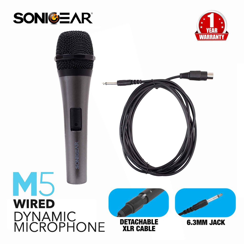 Jual SonicGear Mic M5 Wired Dinamyc Microphone For Speakers/ DVD player ...