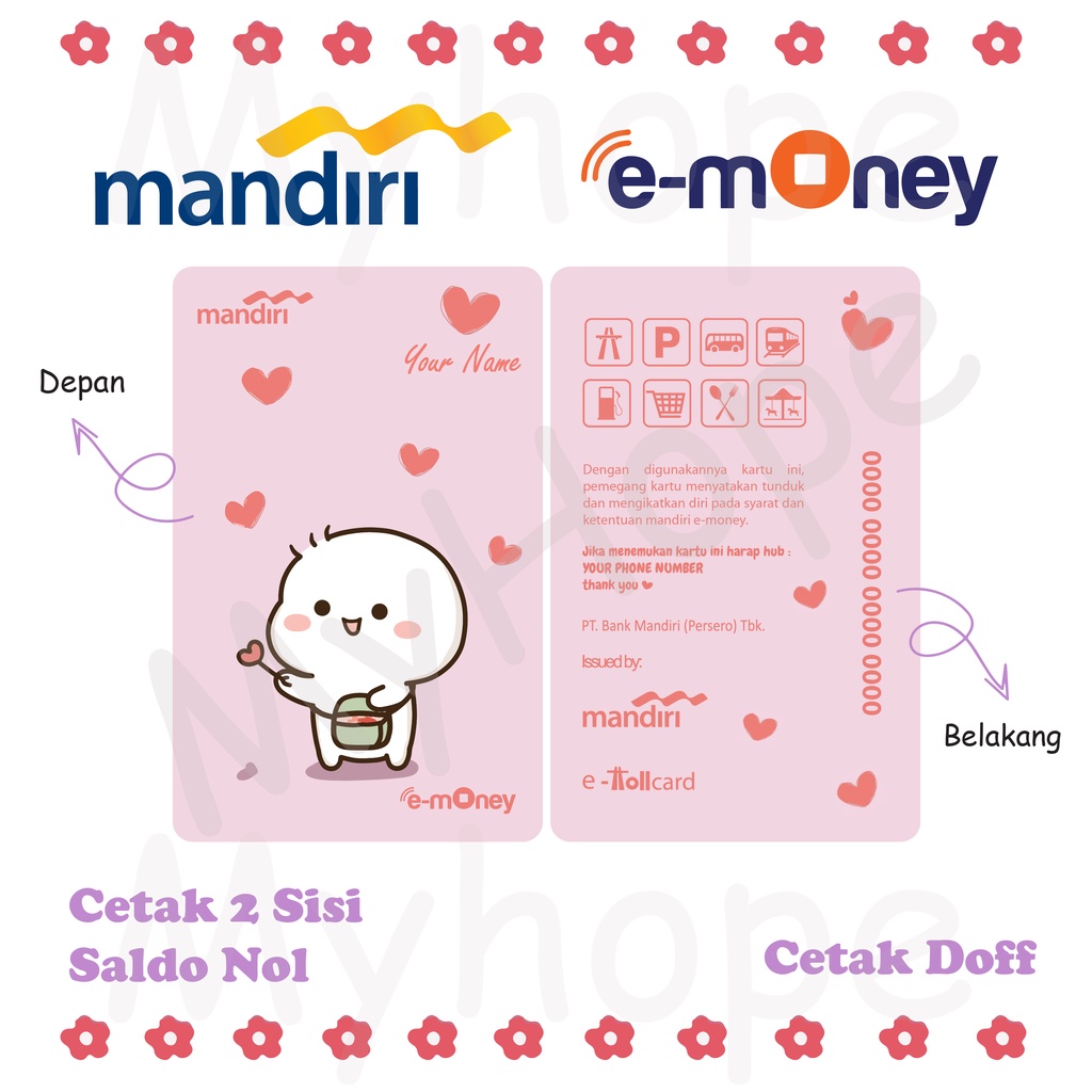 Jual Emoney Etoll Pentol Love Pink Cute Pentol hujan Kartu Mandiri E ...