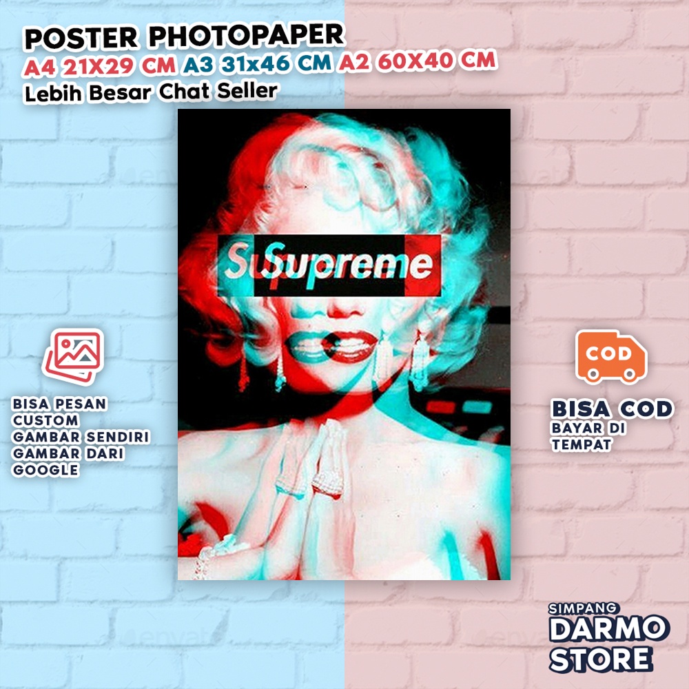 Jual Poster Supreme Hiasan Dinding Hypebeast Hypebis Hype Logo Fashion ...