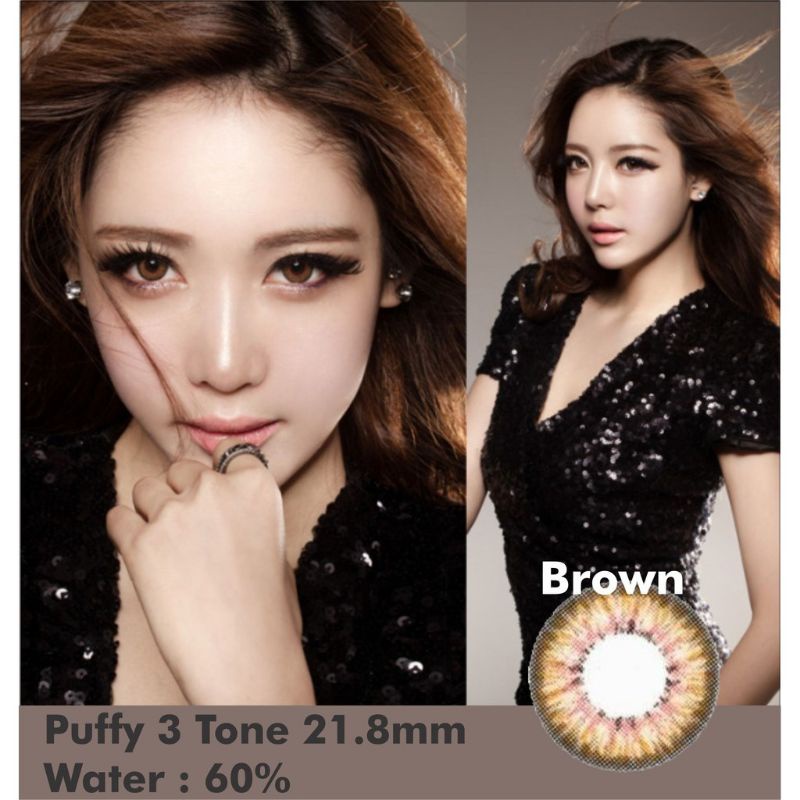 Jual Softlens Puffy brown Normal 15mm | Shopee Indonesia
