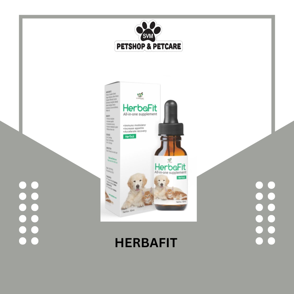 Jual HERBAFIT 10 ml Vitamin Imunitas dan Nafsu Makan Kucing dan Anjing ...