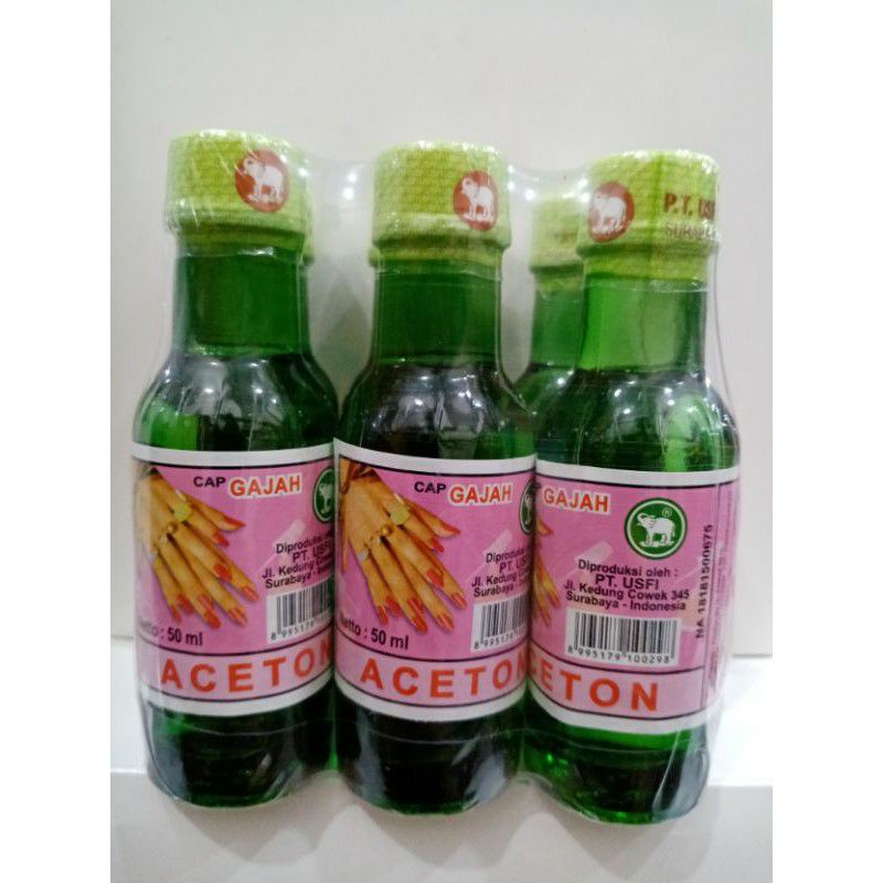Jual ORIGINAL ACETON CAP GAJAH 50 ML-Aceton Cap Gajah Pembersih Kuku ...