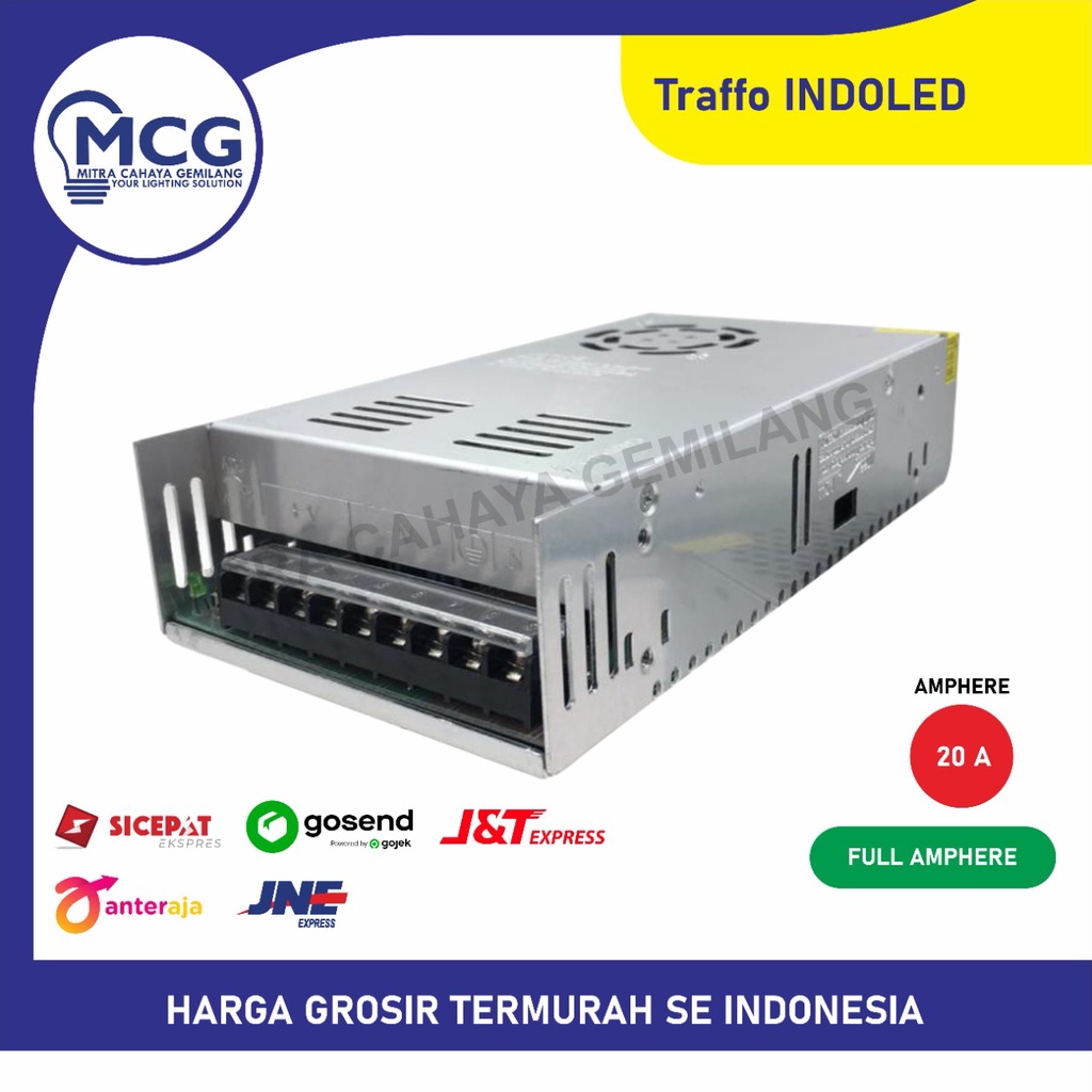 Jual POWER SUPPLY ADAPTOR SWITCHING 12V 20A CCTV/Trafo 12 Volt 20 ...