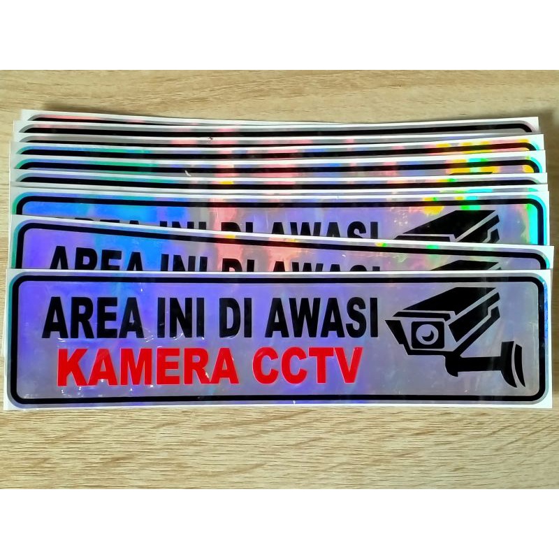 Jual STICKER AREA INI DI AWASI KAMERA CCTV CUTTING STICKER SAFETI SIGN ...