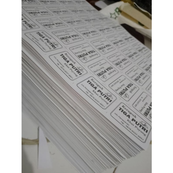 Jual Label makanan kertas, Per RIM,Lebel kertas HVS,Label Kerupuk ...