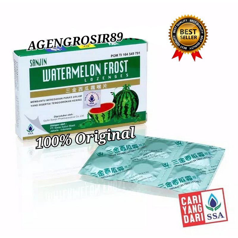 Jual Sanjin watermelon frost lozenges ( isi 12 tablet ) | Shopee Indonesia