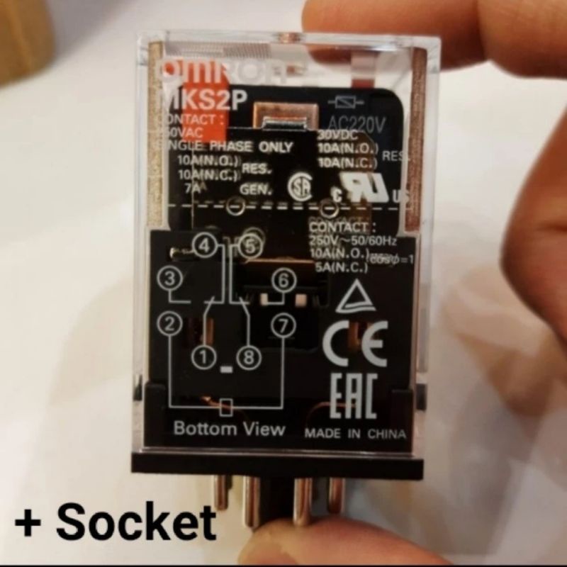 Jual ORIGINAL Relay OMRON MKS2P / MK2P-1 220V + Socket Relay 8ap | Shopee Indonesia