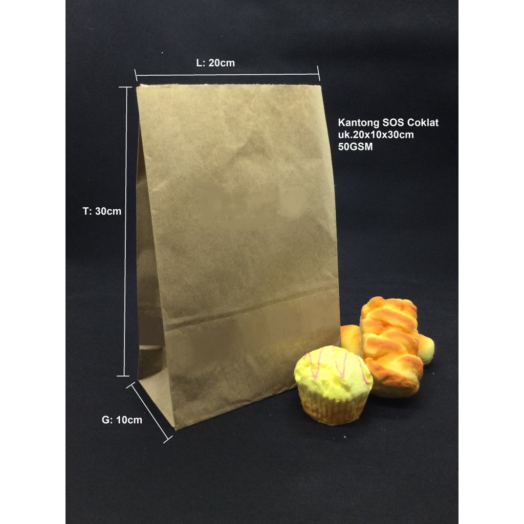 Jual Kantong Kertas Coklat Packaging Makanan Roti Mini Food Grade ...