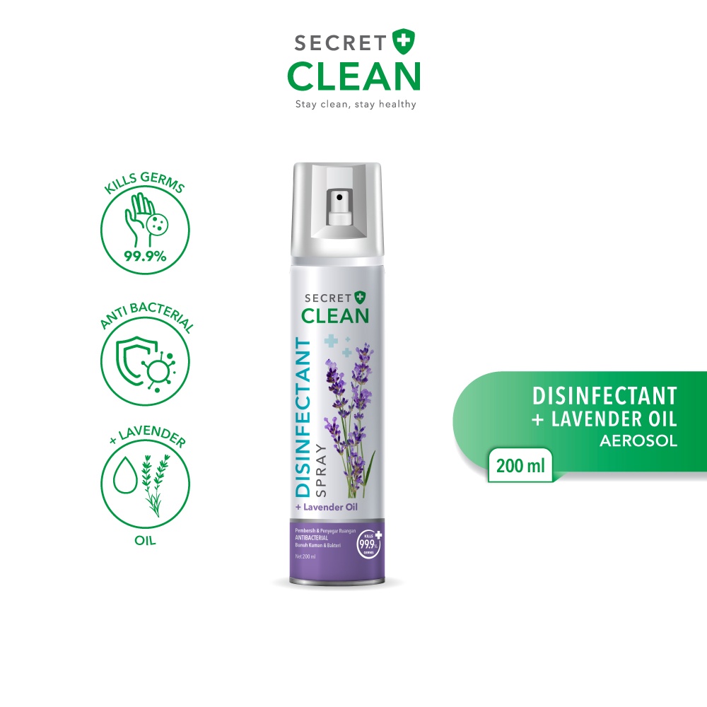 Jual Secret Clean Lavender Disinfectant Spray (Lavender Spray) 200ml ...