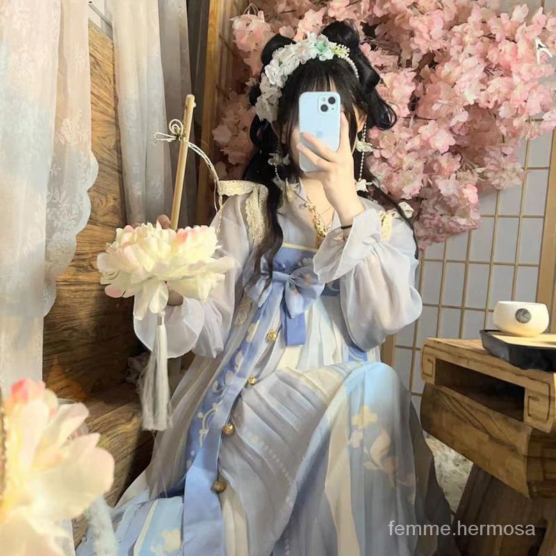 Jual Rok Ru dada-panjang elemen Han setelan kostum kuno Cina Hanfu ...