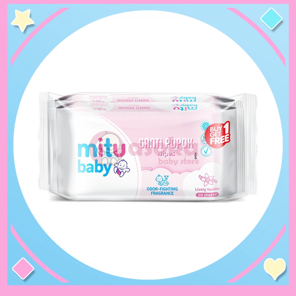 Jual Mitu Baby Wipes Fresh n Clean White 50'S Beli 1 Free 1 ASOKA ...