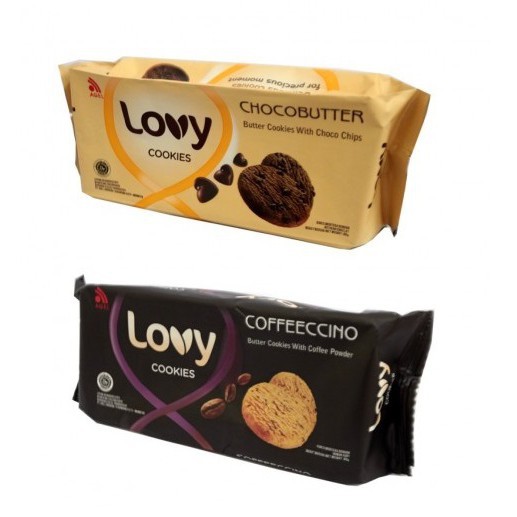 Jual LOVY Cookies 80 gram All Varian Chocobutter Caffecinno | Shopee ...