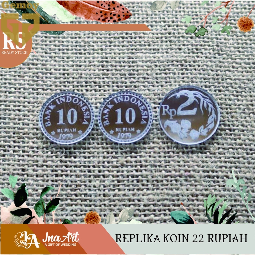Jual Replika Uang Koin Kuno 22 rupiah bahan mahar akrilik silver | Shopee Indonesia
