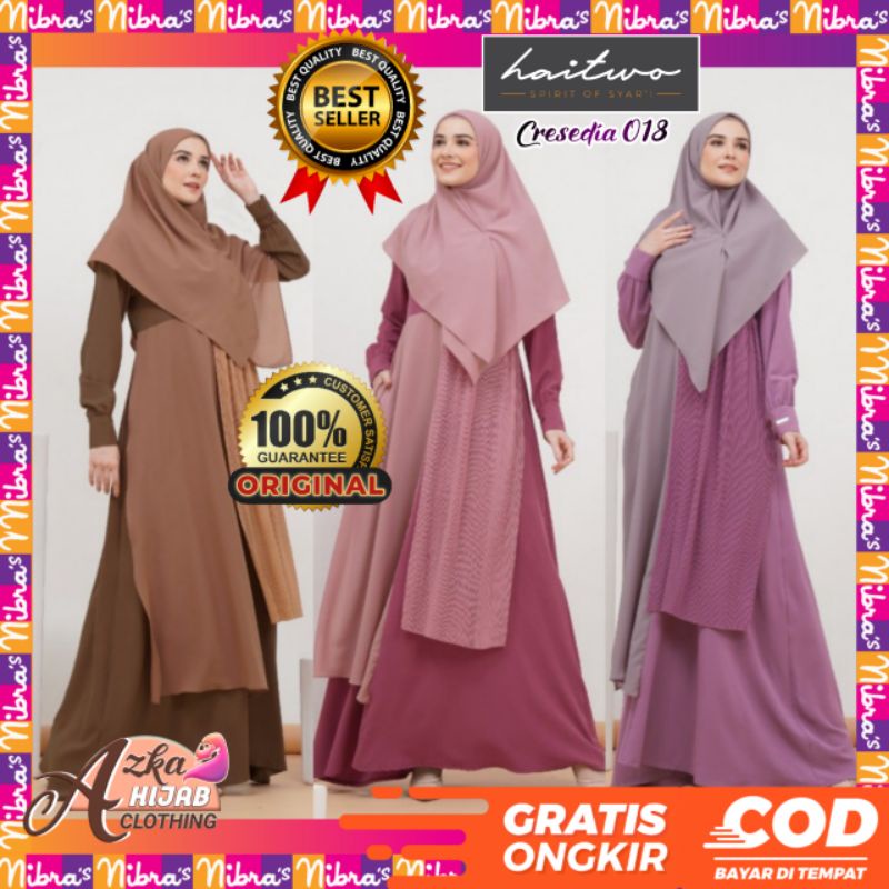 Jual HAITWO CRESEDIA 018 GAMIS SET KHIMAR / GAMIS SYARI SET KHIMAR ...
