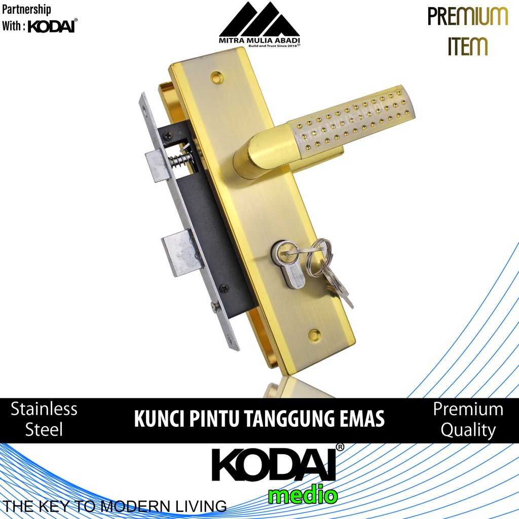 Jual Kunci Pintu Tanggung Emas By KODAI Medio Gagang Kotak Bintik I ...