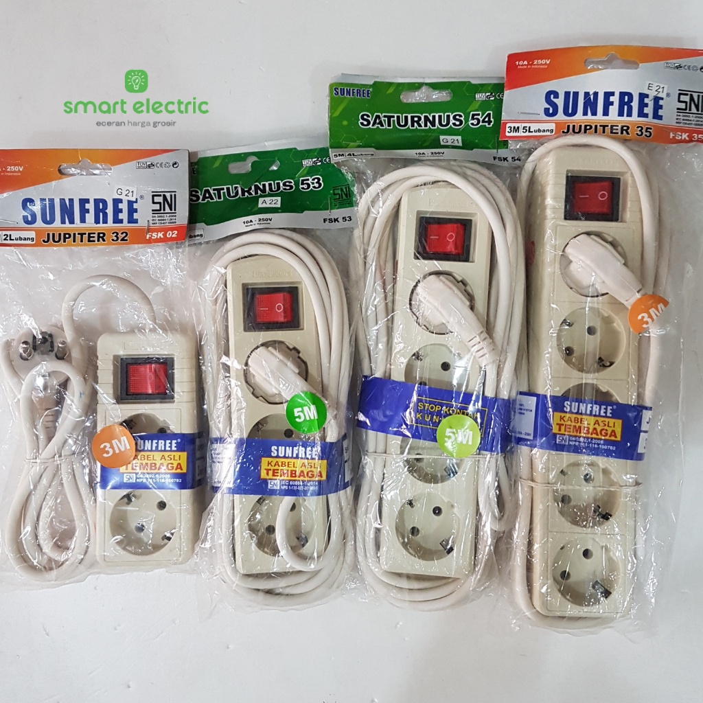 Jual Sunfree Stop Kontak Cok Sambung Colokan Listrik Kabel Saklar Murah ...