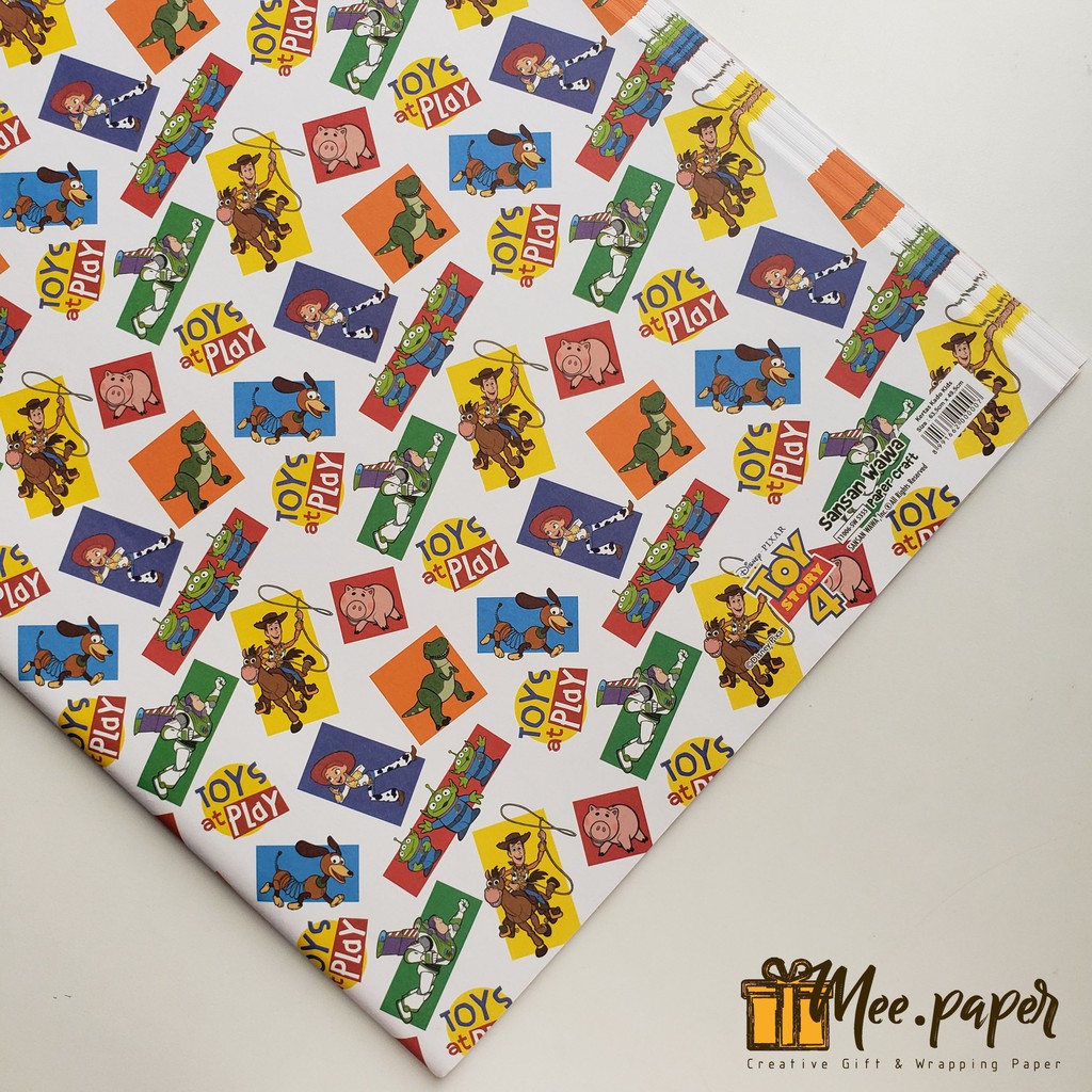 Jual Kertas Kado Sansan Wawa Motif Toy Story 03 / White, Bungkus ...