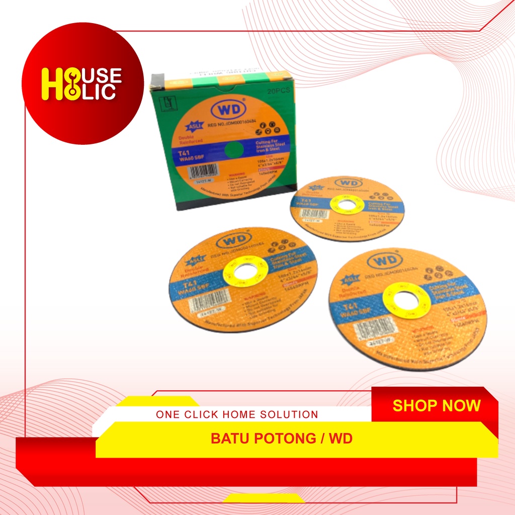 Jual Batu Gerinda Potong Besi WD 4" Inch Box 20 Pcs / WD Cutting Wheel ...