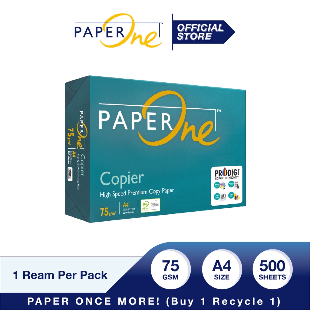 Jual PaperOne Kertas A4 75gr Copier 1 Rim (500 lembar) Kertas HVS A4 Kertas Fotocopy | Shopee ...