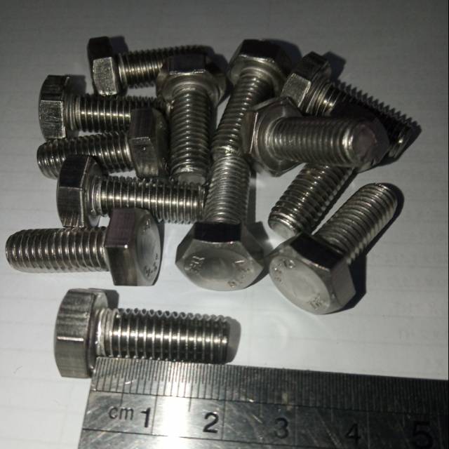 Jual Baut hex M8 X 20 (2cm)stainless 304 THE A2-70 | Shopee Indonesia