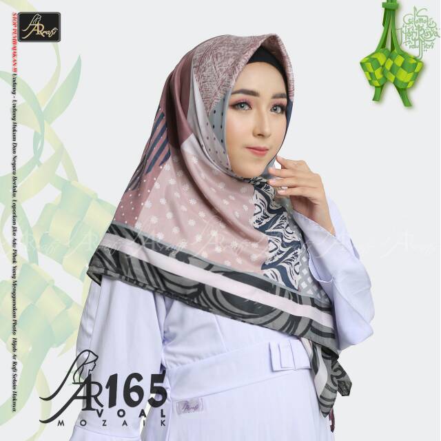 Jual AR 165 VOAL MOTIF MOZAIK | HIJAB ARRAFI | SEGI EMPAT AR RAFI | Shopee Indonesia