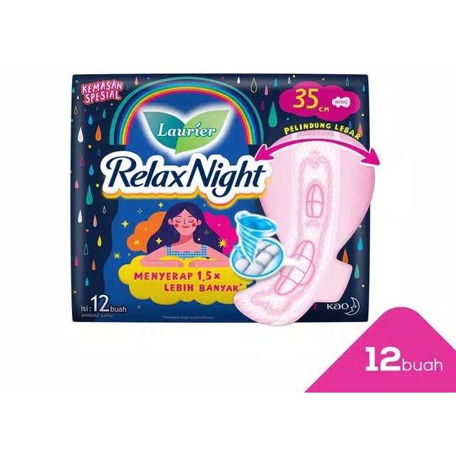 Jual Pembalut wanita laurier relax night 30 cm isi 24 / 30 cm 16 pcs ...