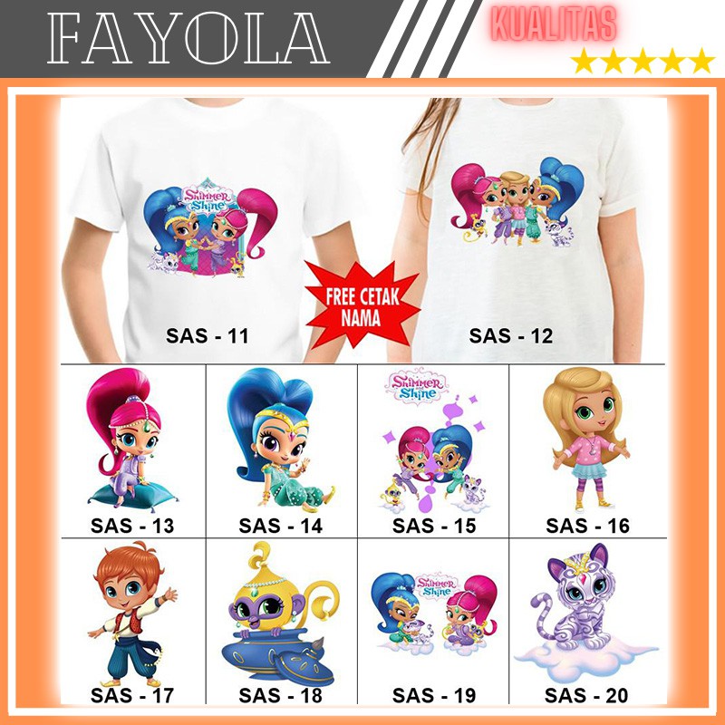 Jual Kaos Shimmer Shine Anak Perempuan Baju Couple Ibu dan Anak Motif ...