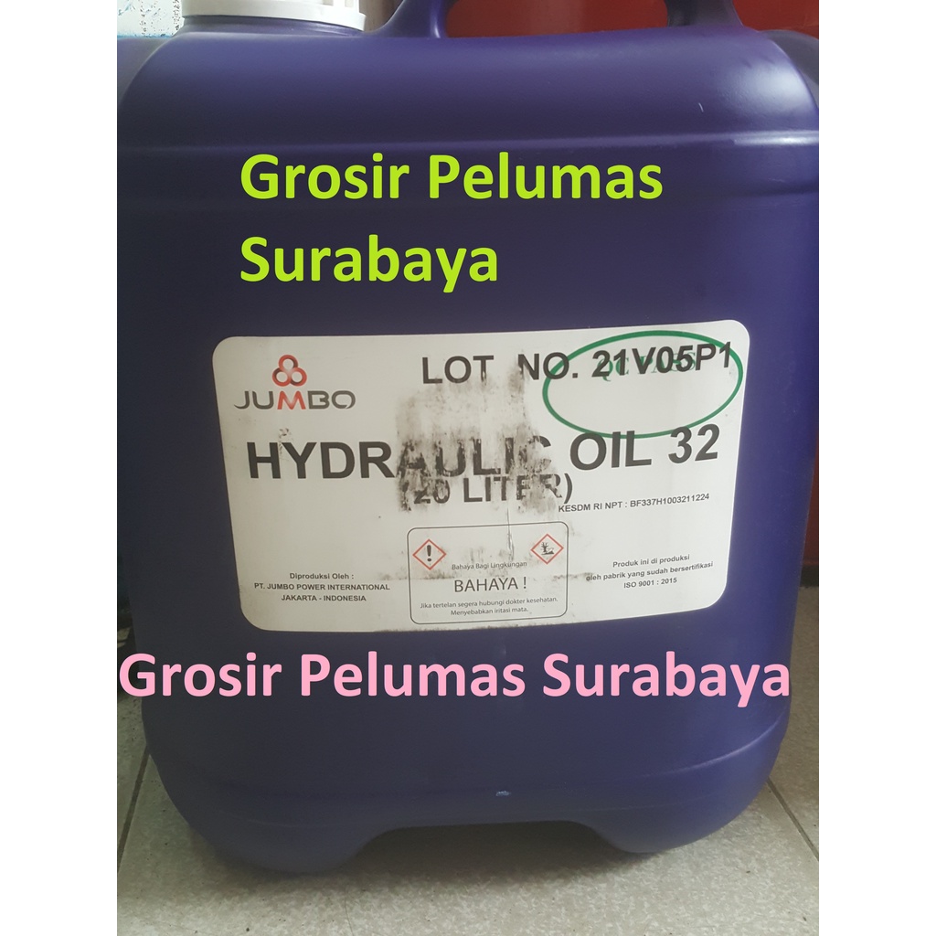 Jual Oli JUMBO HYDRO Hydraulic hydrolis hidrolik oil iso vg 32 46 68 Pail hidrolis hydrolik ...