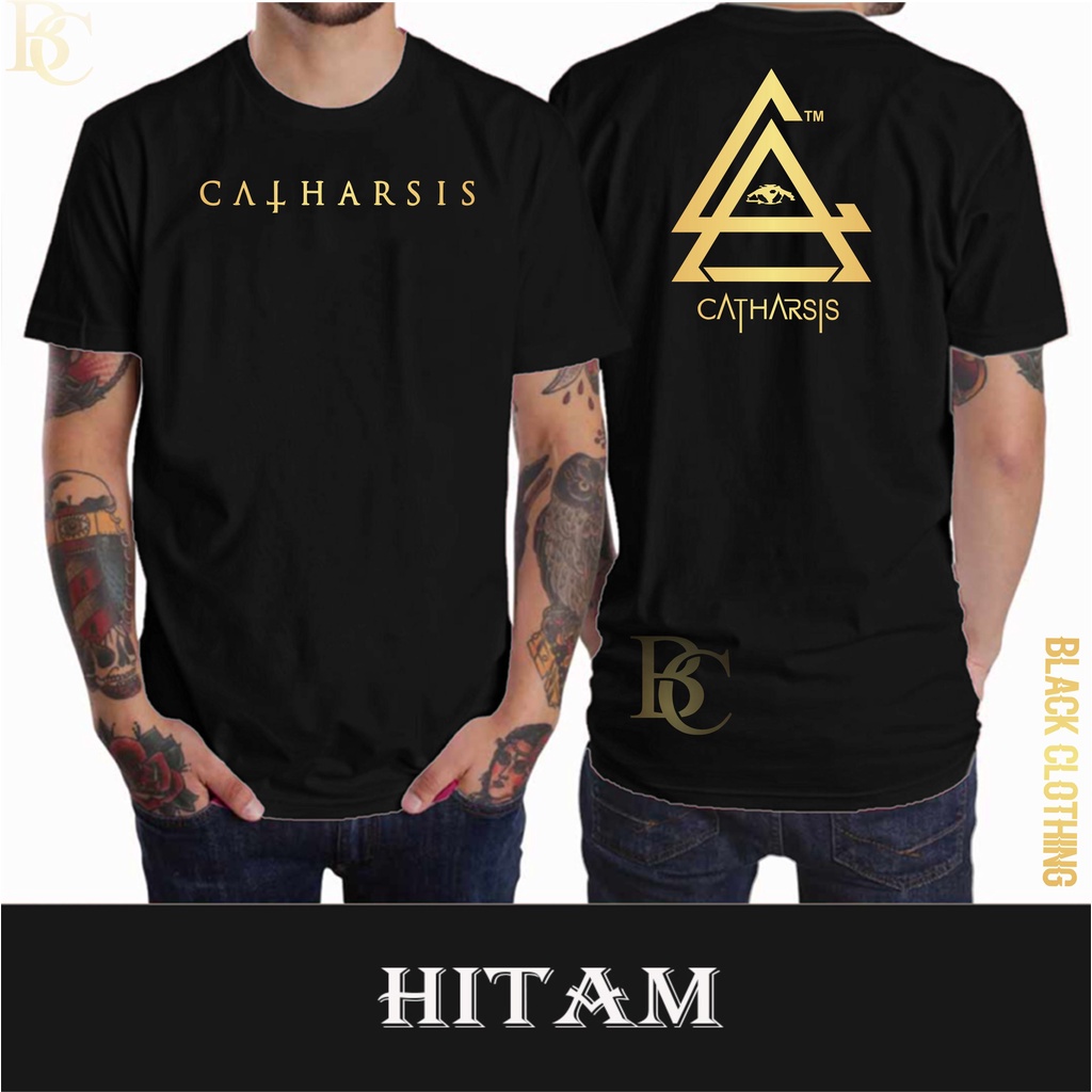 Jual Kaos Terbaru CATHARSIS Front Back Logo Gold -Premium Quality ...