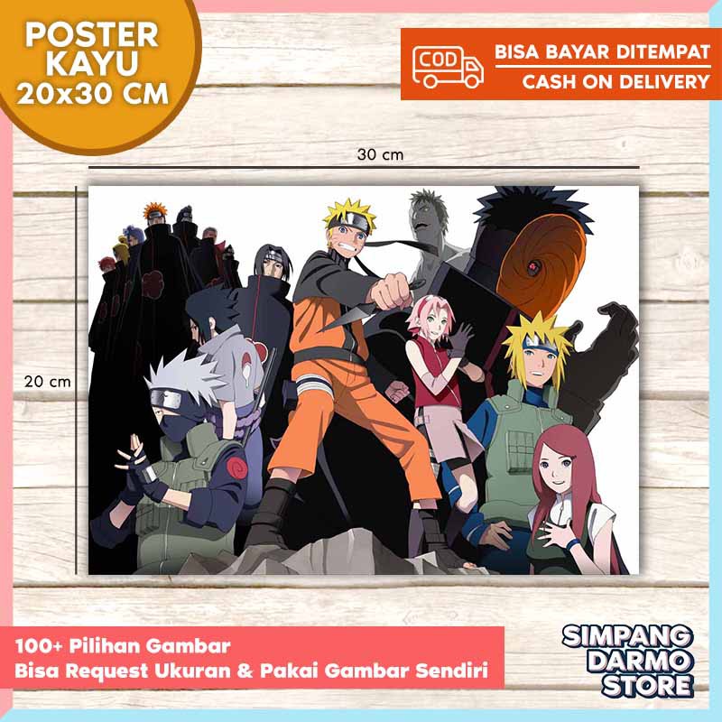 Jual Poster Kayu 20x30 cm A4 Naruto Boruto Sasuke Jiraiya Kakashi Itachi Hiasan Dinding Dekorasi ...