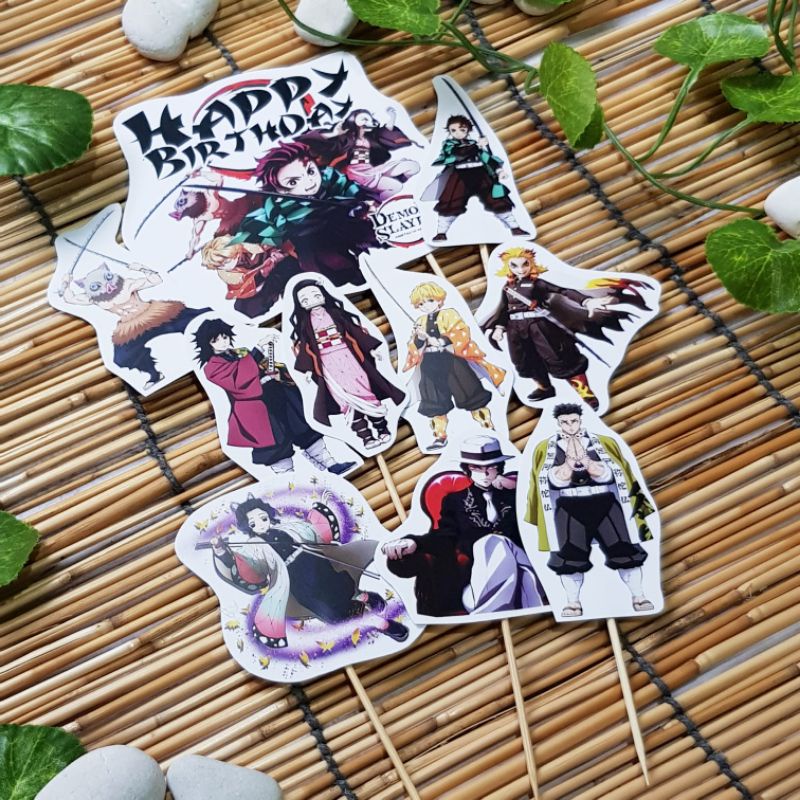 Jual Demon Slayer Kimetsu no Yaiba Anime Birthday Cake Topper 1 set ...