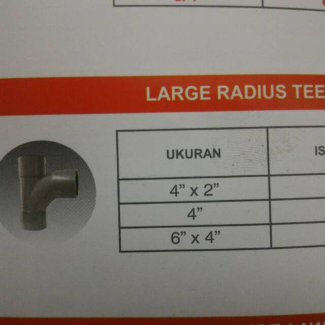 Jual Sambungan aw rucika tee t 90 derajat large radius 4 " x 2 " flock tee flok tee | Shopee ...