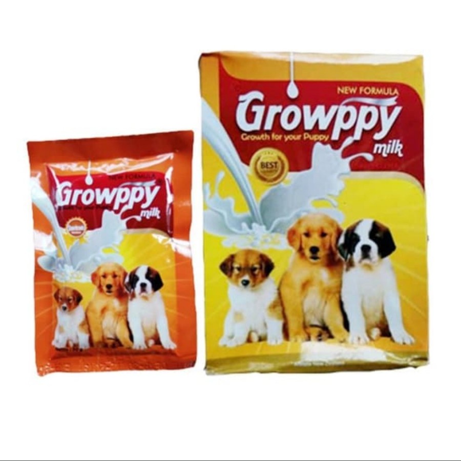Jual GROWPPY MILK 1 BOX isi 10 SACHET SUSU ANJING (0-2 BULAN) NEW FORMULA | Shopee Indonesia
