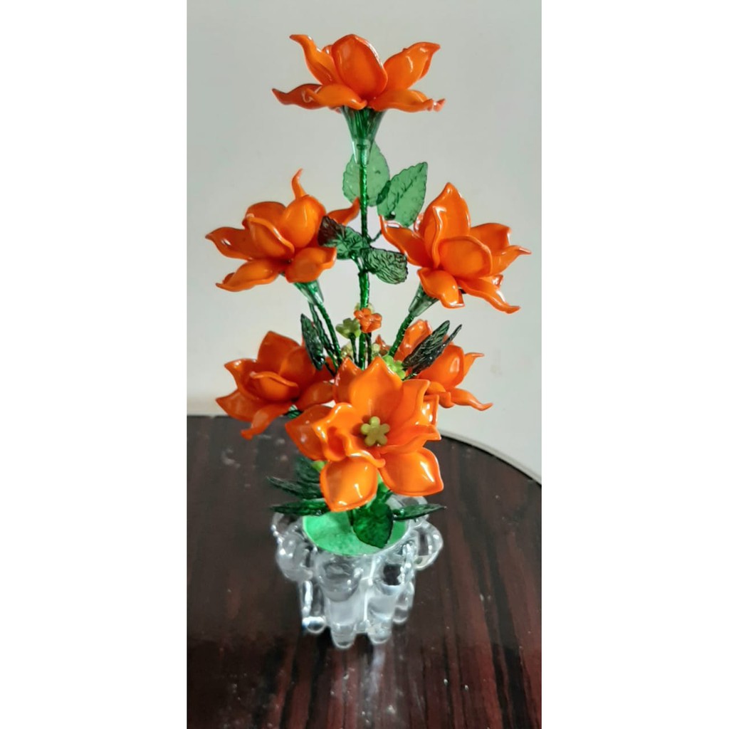 Jual Bunga Akrilik bunga mawar rose+ pot bunga -hiasan ruang tamu ...