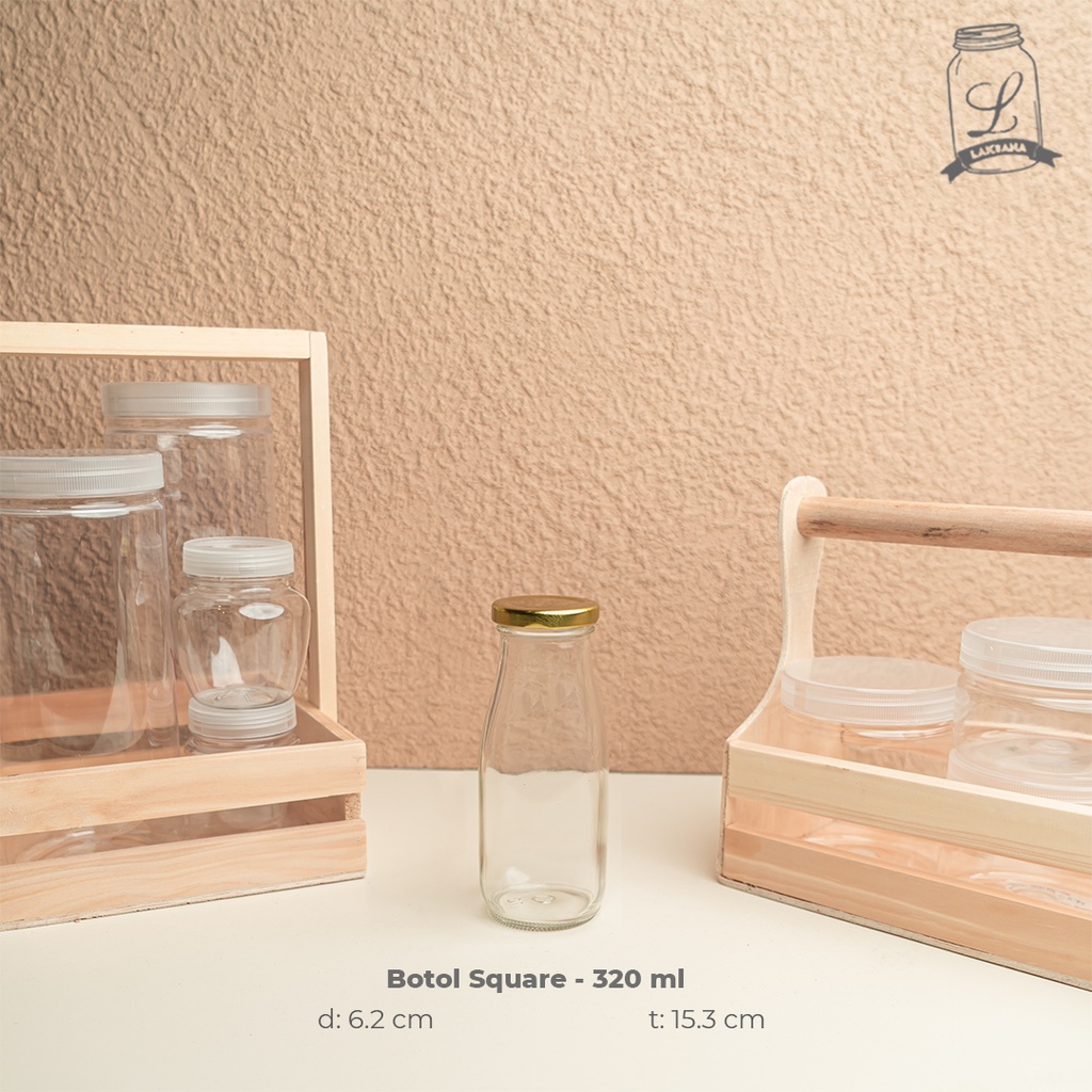 Jual Botol Square - 320 ml kaca premium / botol kaca minimalis 320ml 300ml 300 ml botol jus kopi ...