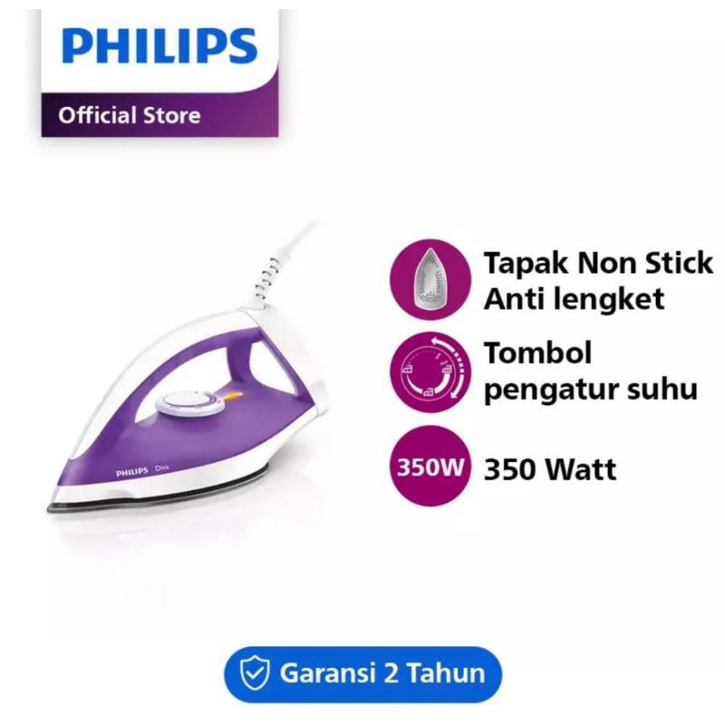 Jual Setrika Philips kering GC122 diva 350w GC-122 garansi resmi | Shopee Indonesia