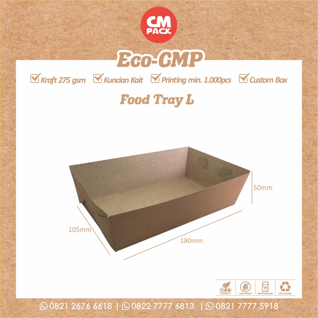 Jual CMP ECO KRAFT TRAY L ( 1 pack 50pcs ) | Shopee Indonesia