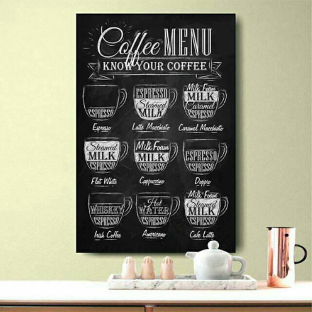 Jual Poster kayu / wall art / hiasan dinding menu kopi | Shopee Indonesia