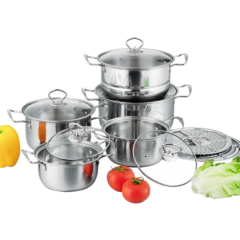 Jual ES Set Panci Masak Stainless Steel Satu Set Isi Tiga Wajan Panci ...