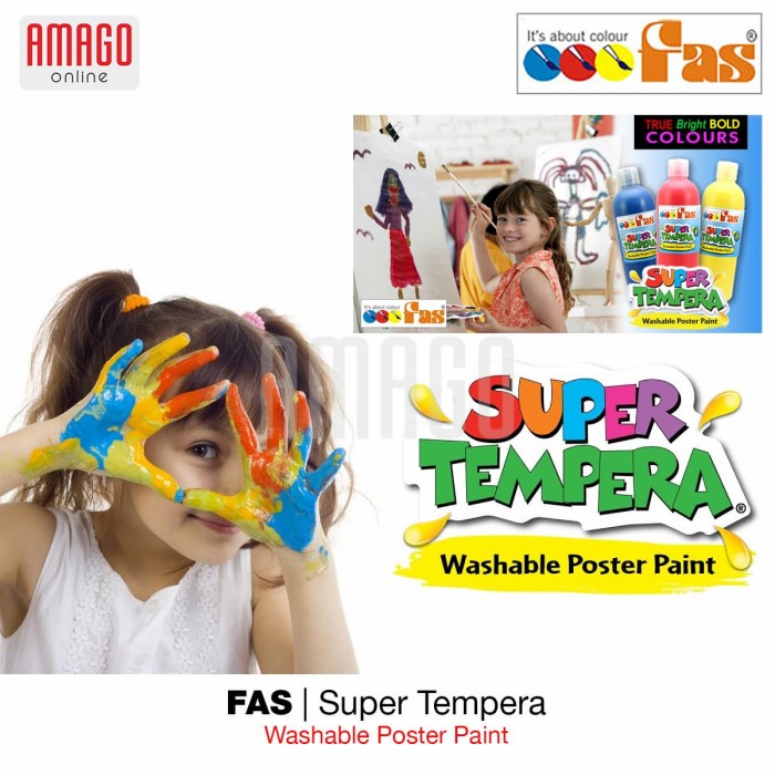 Jual PAKET 5 WARNA - FAS - SUPER TEMPERA - PRIMARY COLOUR SET - 5 x 100 ...