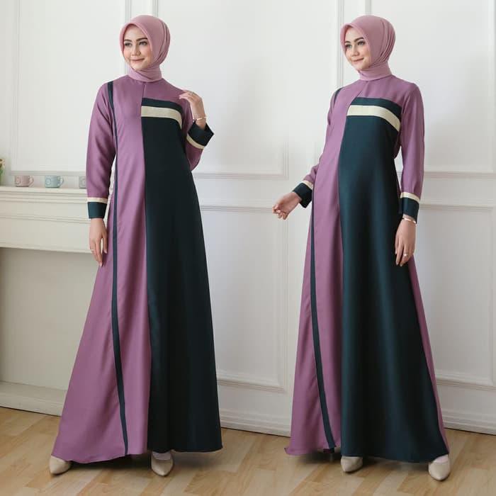 Baju gamis modern 2020 baju gamis trend 2020 baju gamis terbaru 2020 wanita berhijab Bintang JM6132