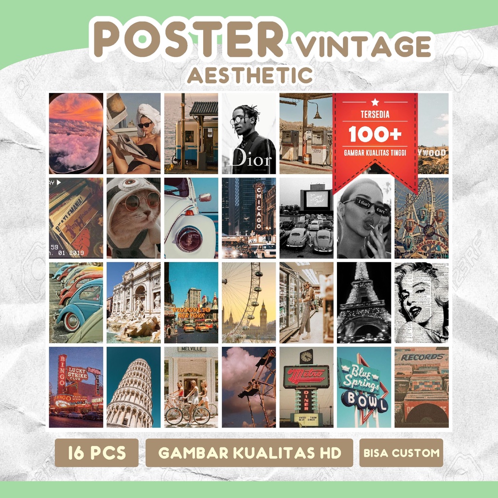 Jual Poster Dinding Aesthetic Vintage Series Hiasan Dinding A4 A5 A6 ...